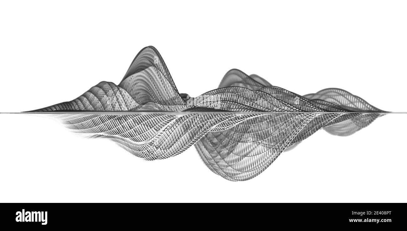 Elegant Wireframe Structure Modern Abstract Virtual Grid Background Audio Soundwaves Science