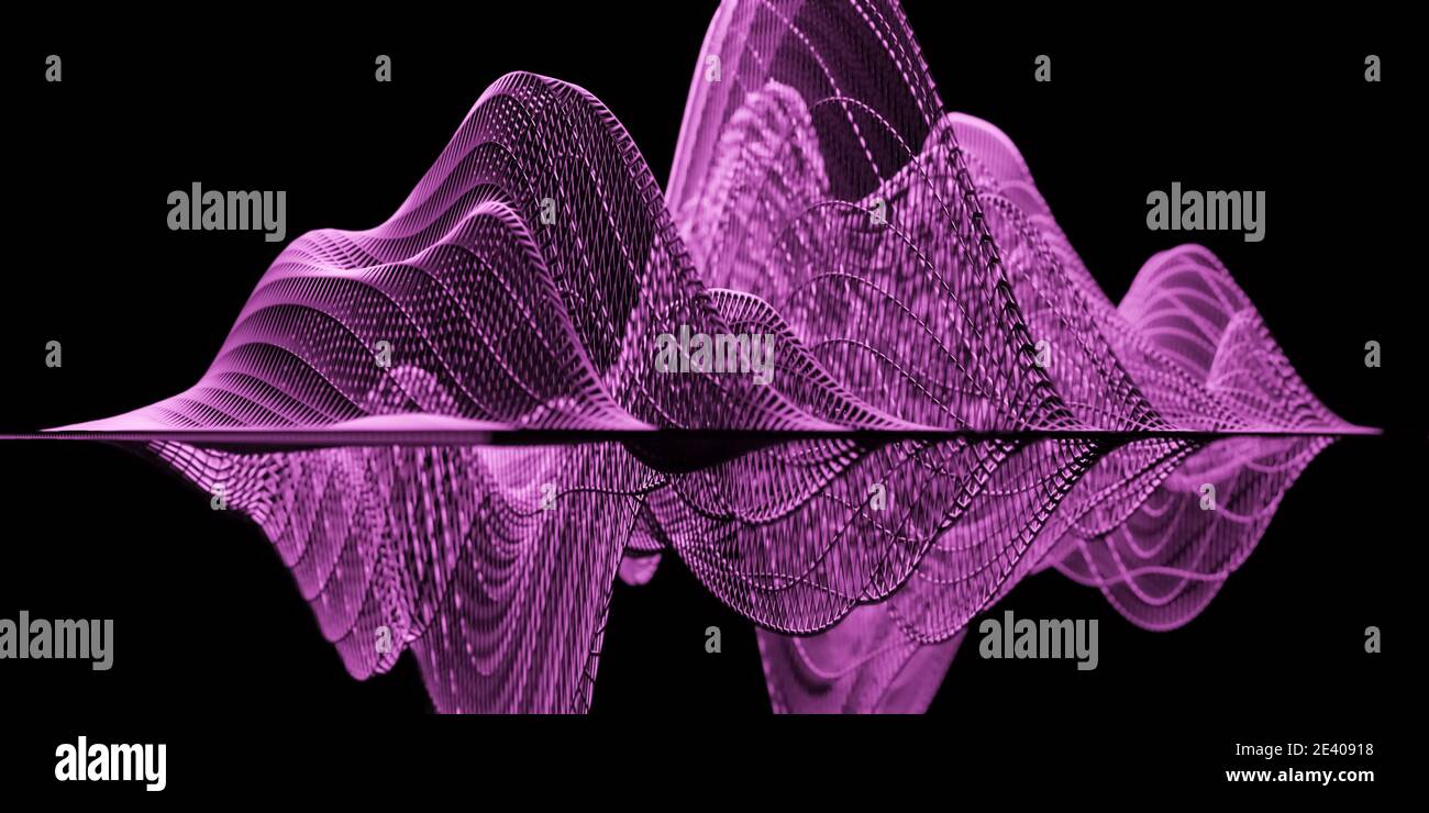 Elegant Wireframe Structure Modern Abstract Virtual Grid Background Audio Soundwaves Science