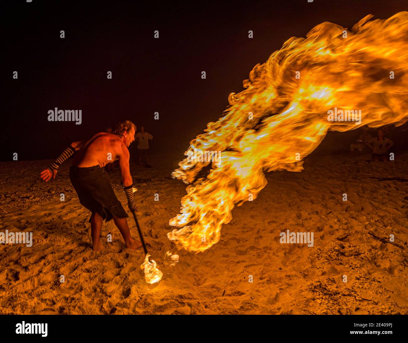 Fire show on a beach in Papua New Guinea Stock Photo - Alamy