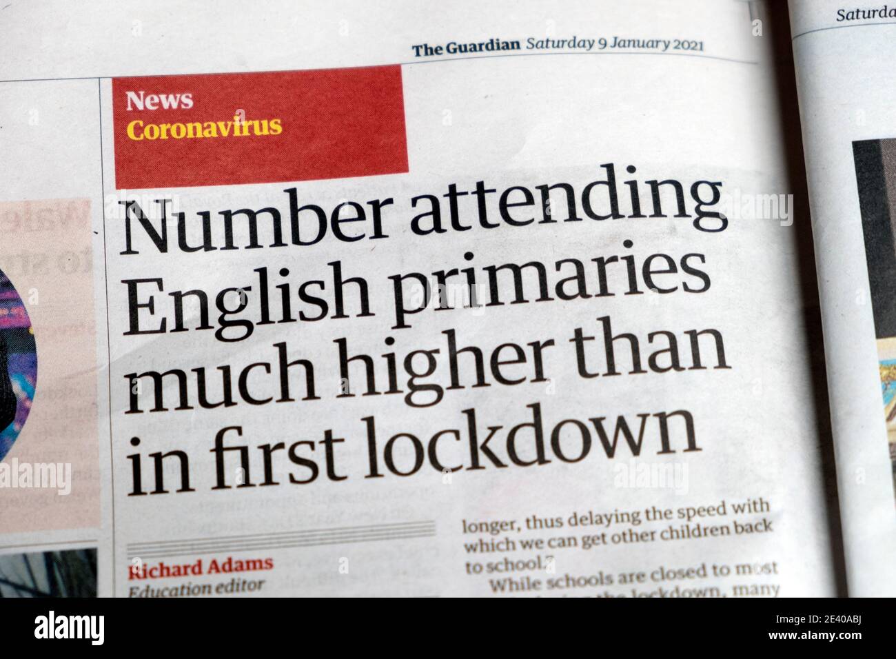 "Number attending English primaries much higher than in first lockdown ...