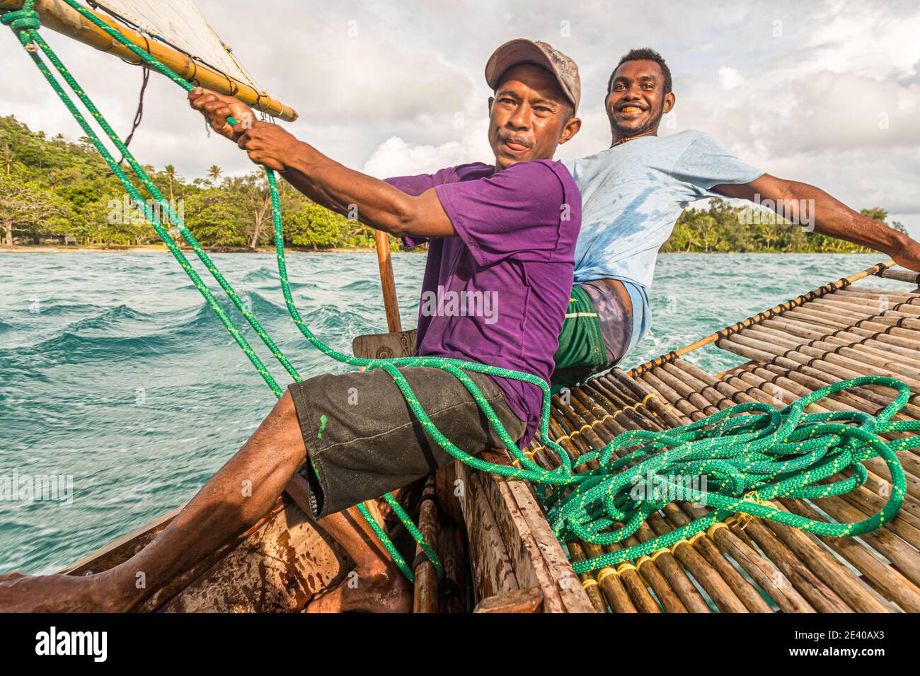 Polynesian style sailing on a Proa (multi-hull outrigger sailboat) in ...