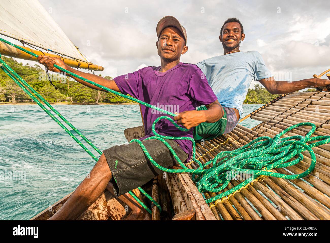 Polynesian style sailing on a Proa (multi-hull outrigger sailboat) in ...