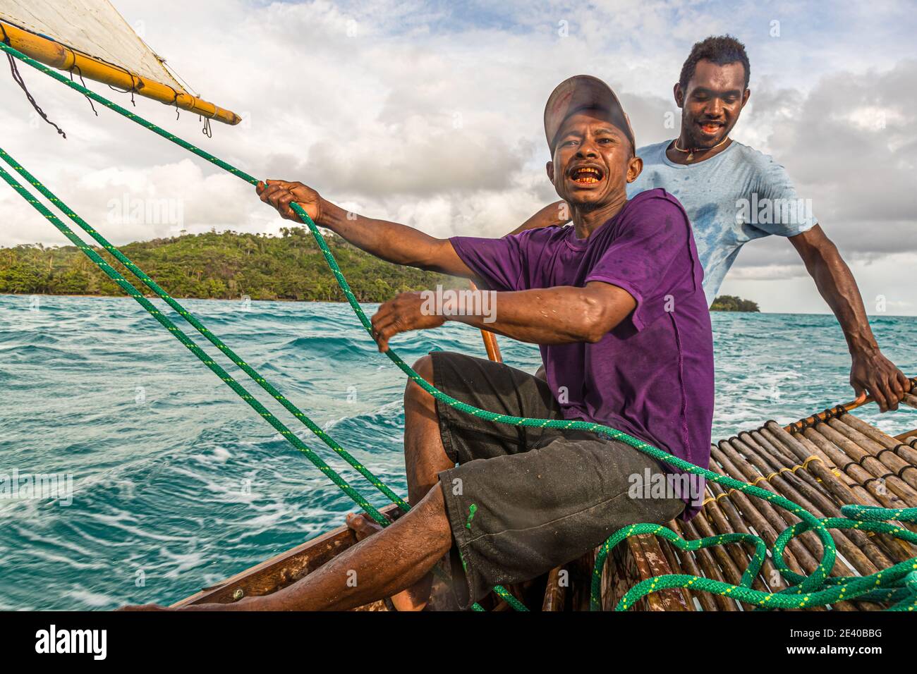 Polynesian style sailing on a Proa (multi-hull outrigger sailboat) in ...