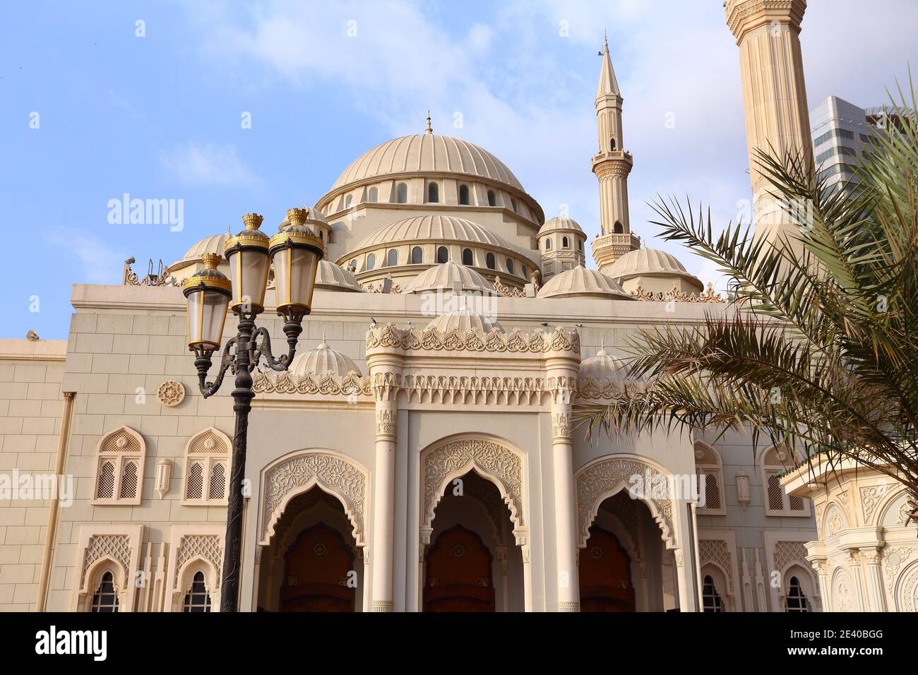 Sharjah city architecture, United Arab Emirates (UAE). Al Noor Mosque ...