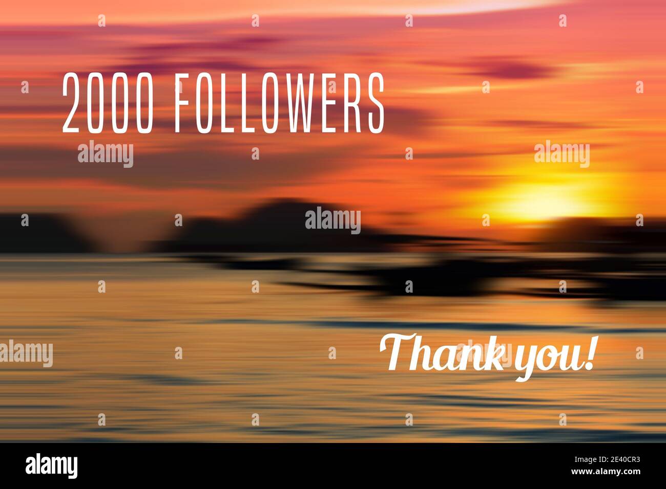 2000 followers. Social media follower milestone. Thank you sign Stock ...