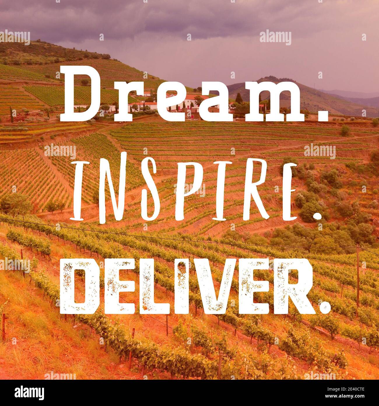 Dream, inspire, deliver. Inspirational quote poster. Success motivation ...