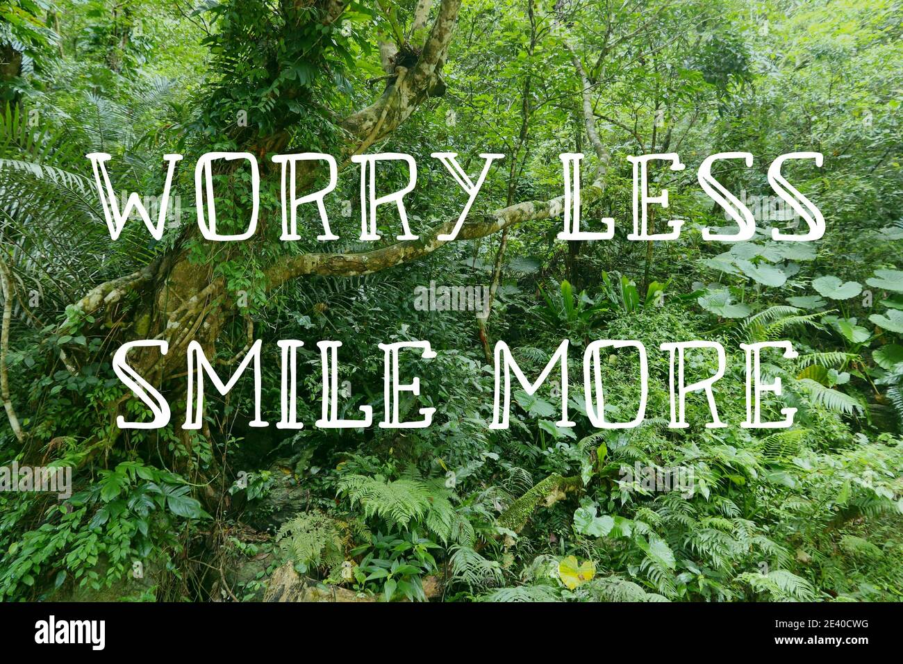 Worry less, smile more. Motivational quote sign. Success motivation ...