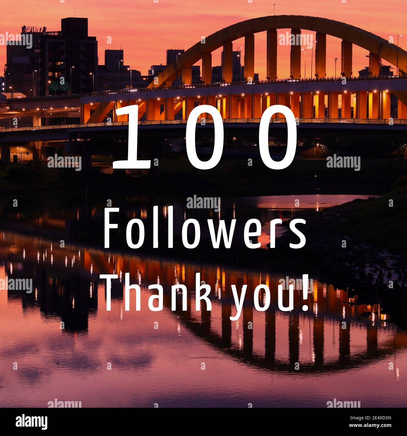 100 followers. Social media follower milestone. Thank you sign Stock ...