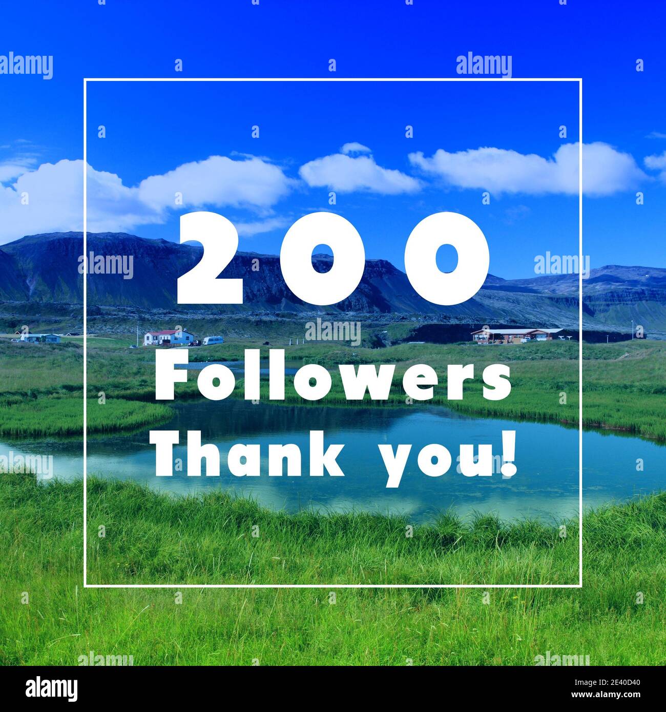 200 followers. Social media follower milestone. Thank you sign Stock ...