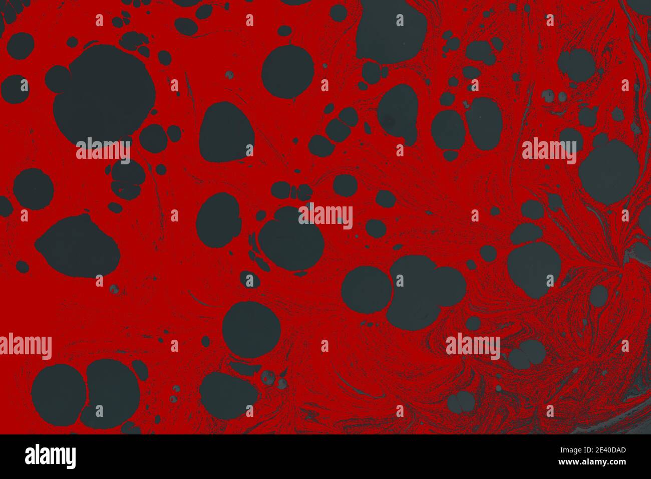 Texture of paper marbling design pattern in dark gray and red colors ...