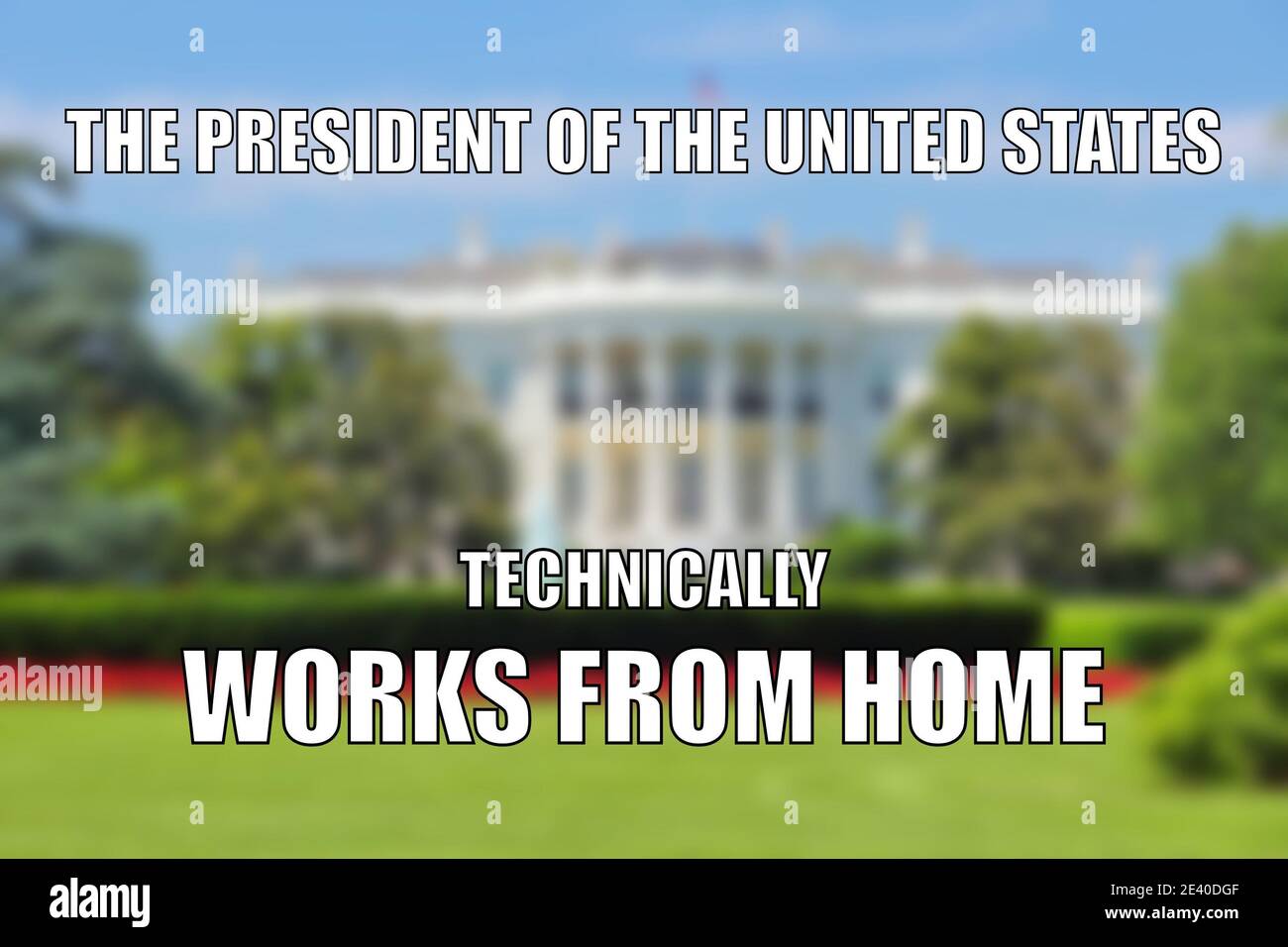 US President funny meme for social media sharing. Working from home ...