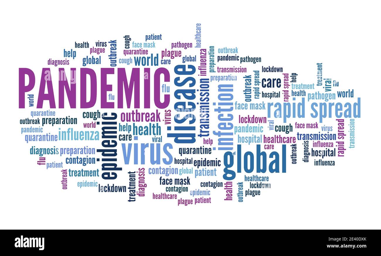 Pandemic concepts word cloud. Global epidemic keywords illustration ...