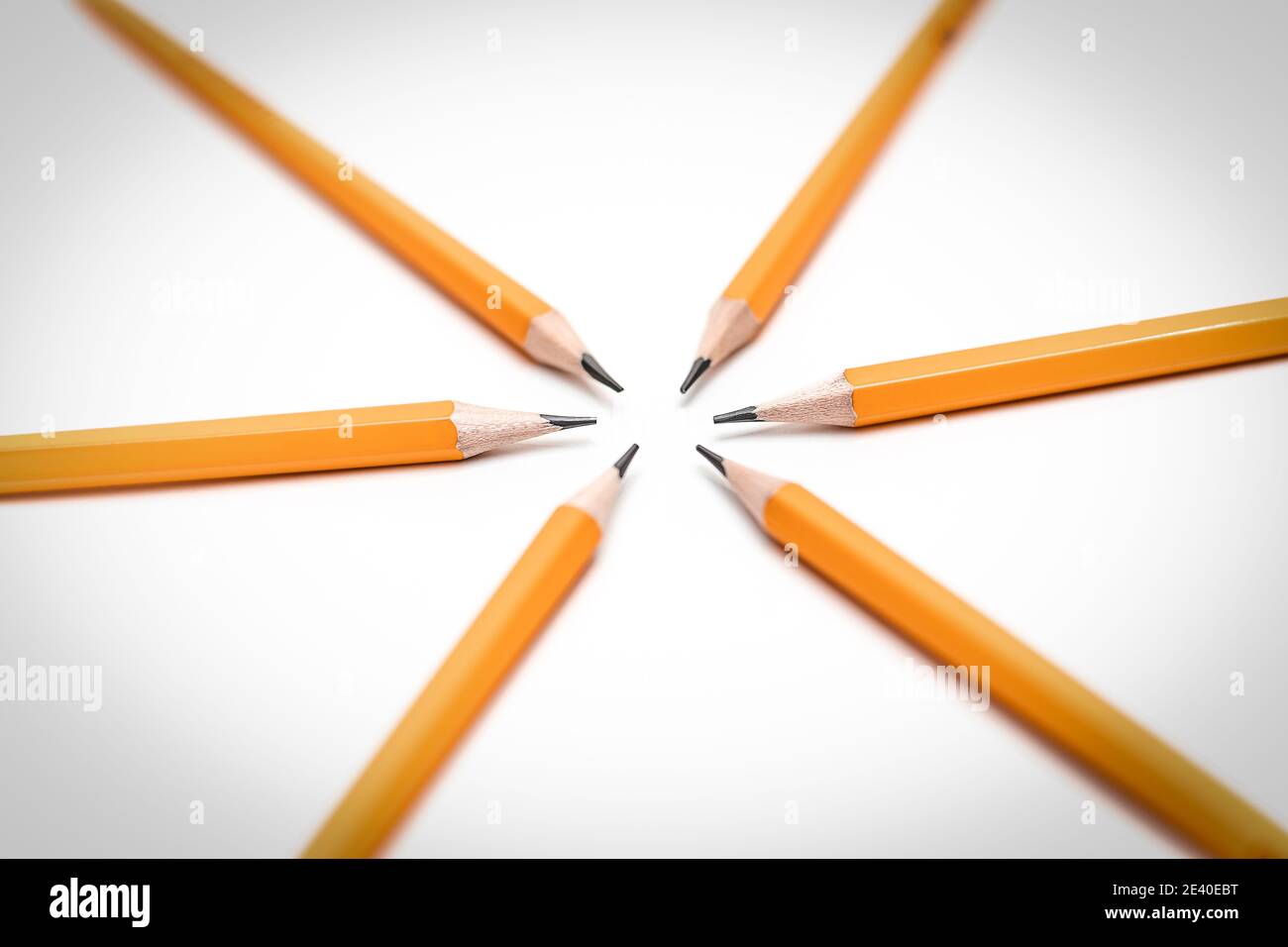 simple sharpened pencils folded in a circle Stock Photo - Alamy