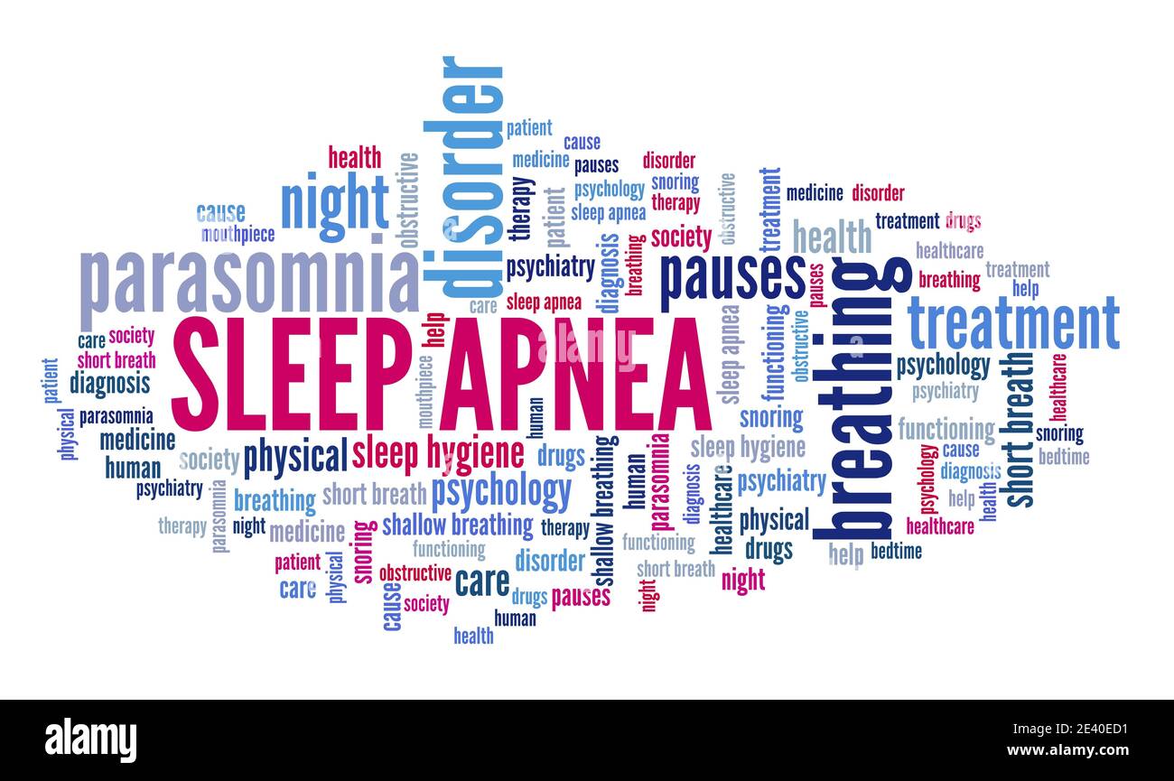 Sleep apnea concepts word cloud sign. Sleep disorder keywords graphics ...