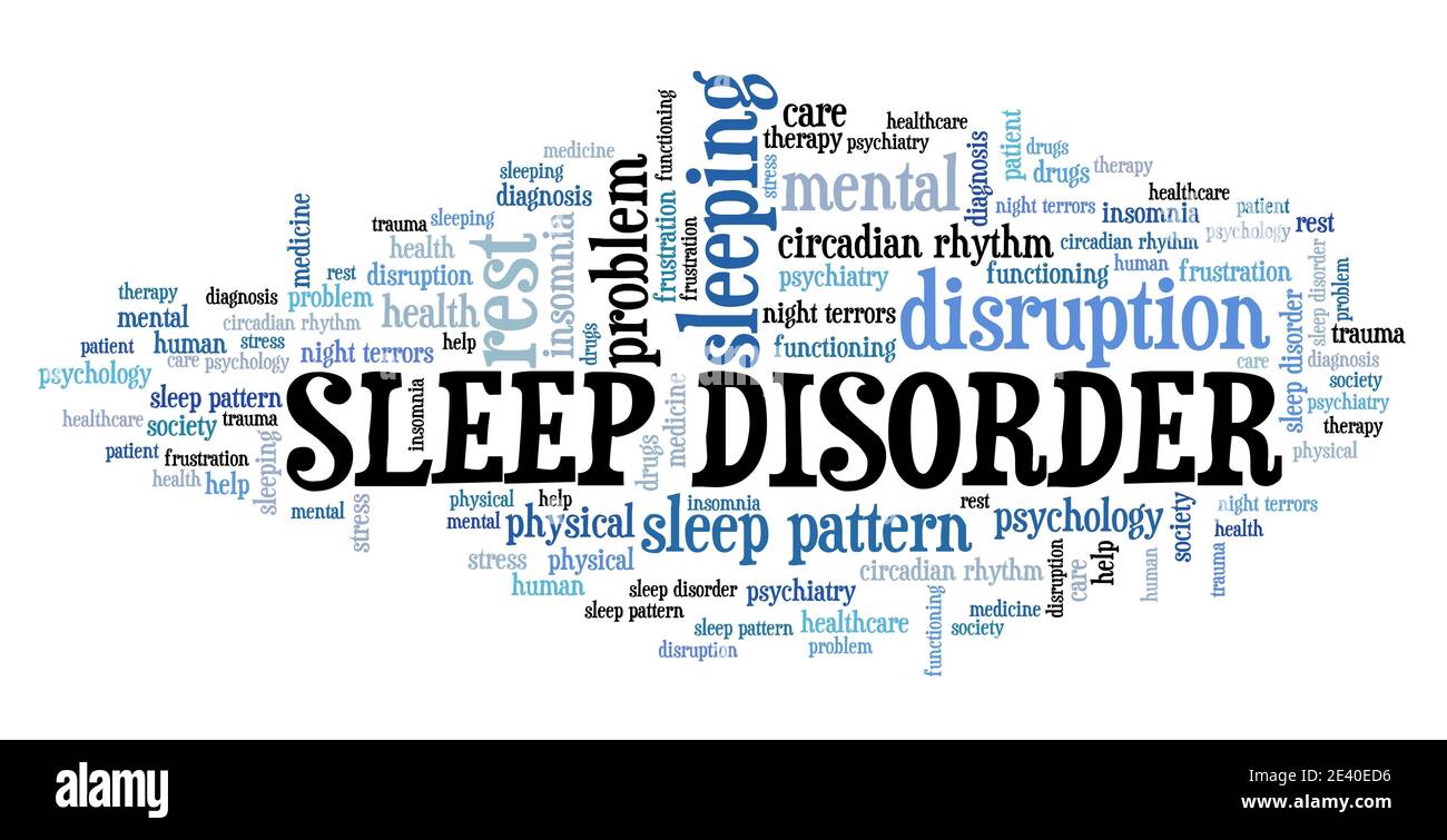 Sleep disorder concepts text word cloud. Sleeping health keywords ...