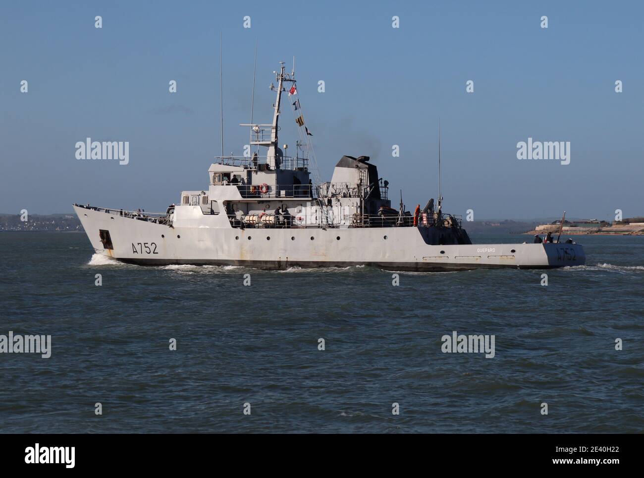 The French Leopard class training ship FS Guepard departs after a short ...