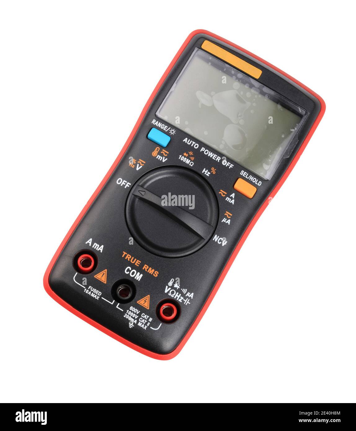 black digital multimeter isolated on white background at dry day Stock ...