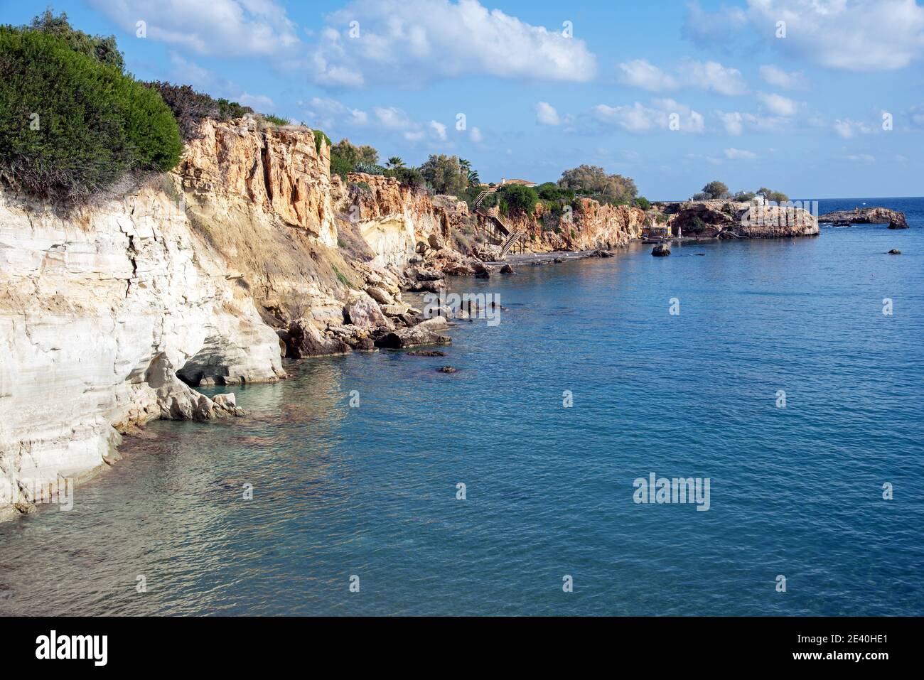 View on cliffs on Cape Sarandaris in Crete Island, Greece Stock Photo ...