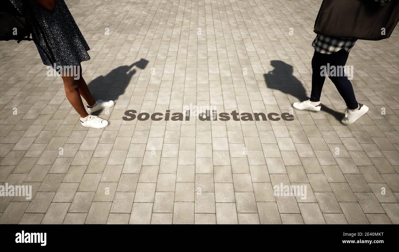 Concept or conceptual 3d illustration of two women meeting following ...