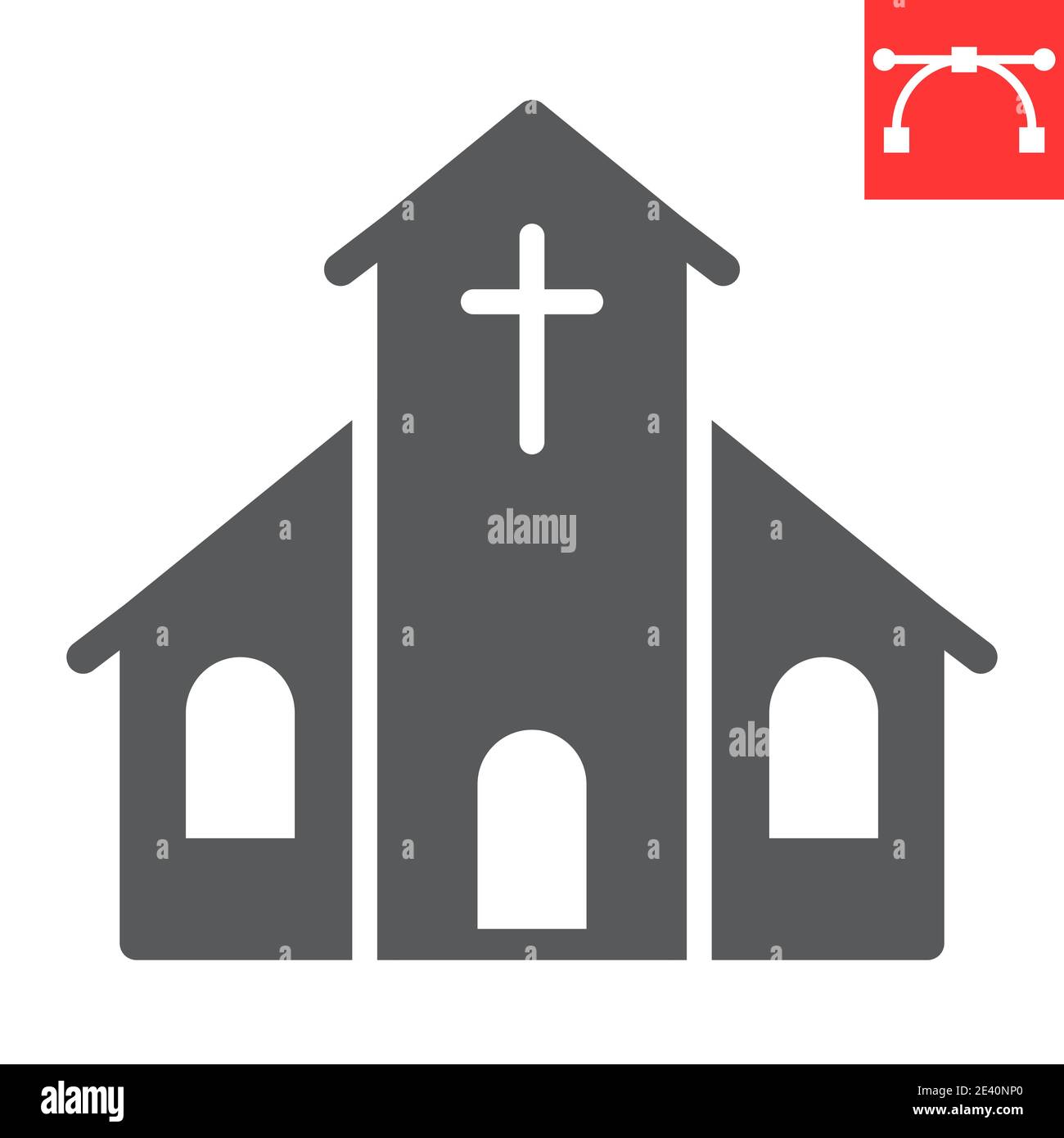 Church glyph icon, building and god, church vector icon, vector ...