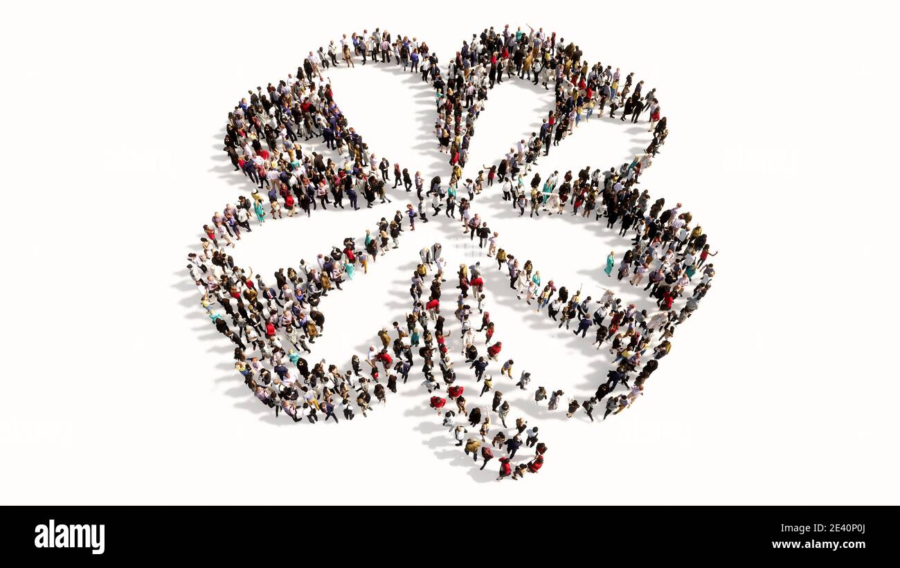 Concept or conceptual large gathering of people forming an image of a ...