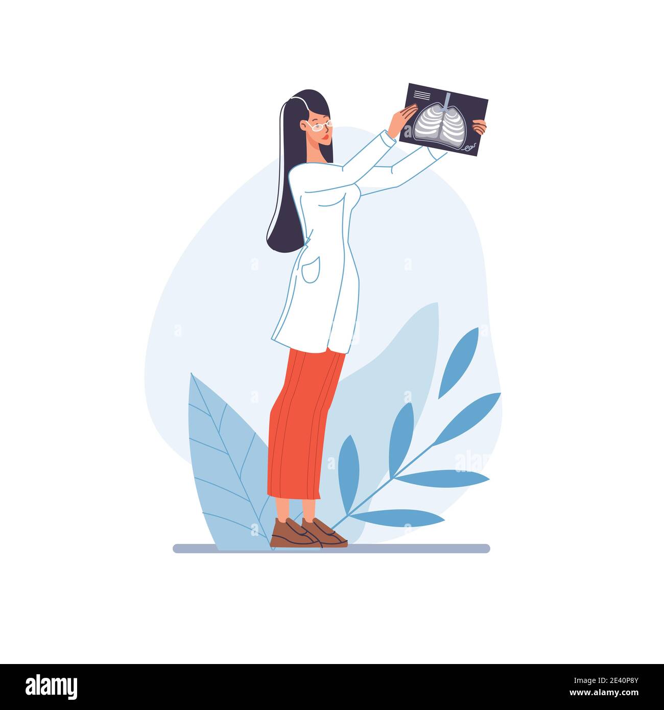 Flat cartoon doctor character vector illustration concept Stock Vector ...