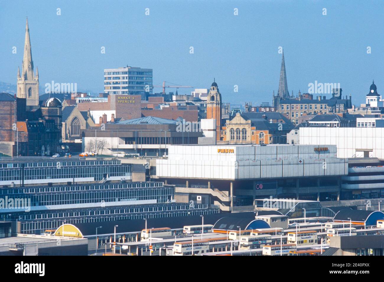 1976 Sheffield city centre - View of the skyline of the city of ...