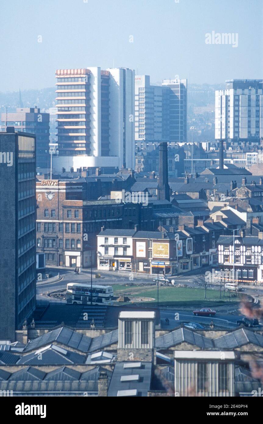 1976 Sheffield city centre - View of the skyline of the city of ...
