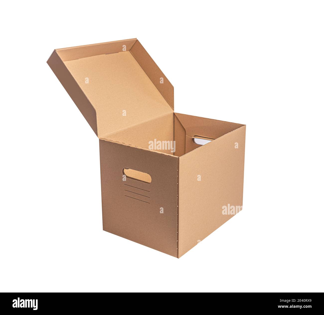 Cardboard mail box isolated on white background Stock Photo - Alamy