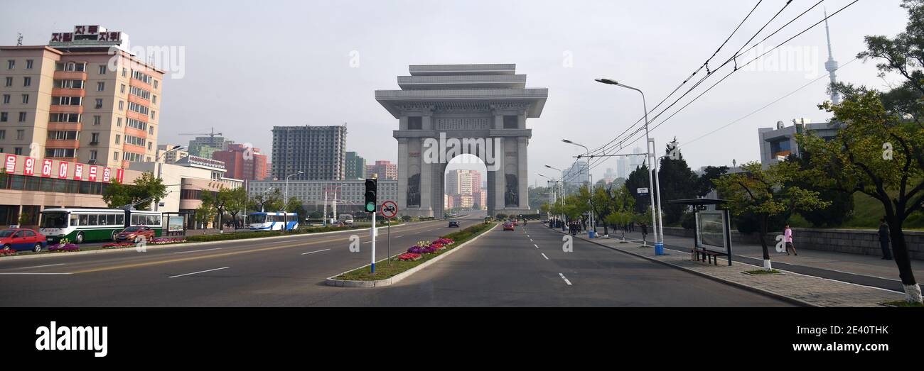 Pyongyang, North Korea - May 1, 2019: Arch of Triumph. A monument built ...