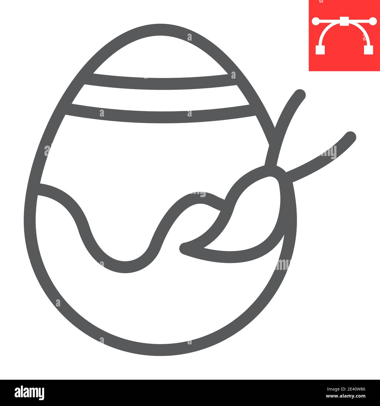 Painting easter egg line icon, Happy Easter and holiday, easter egg ...