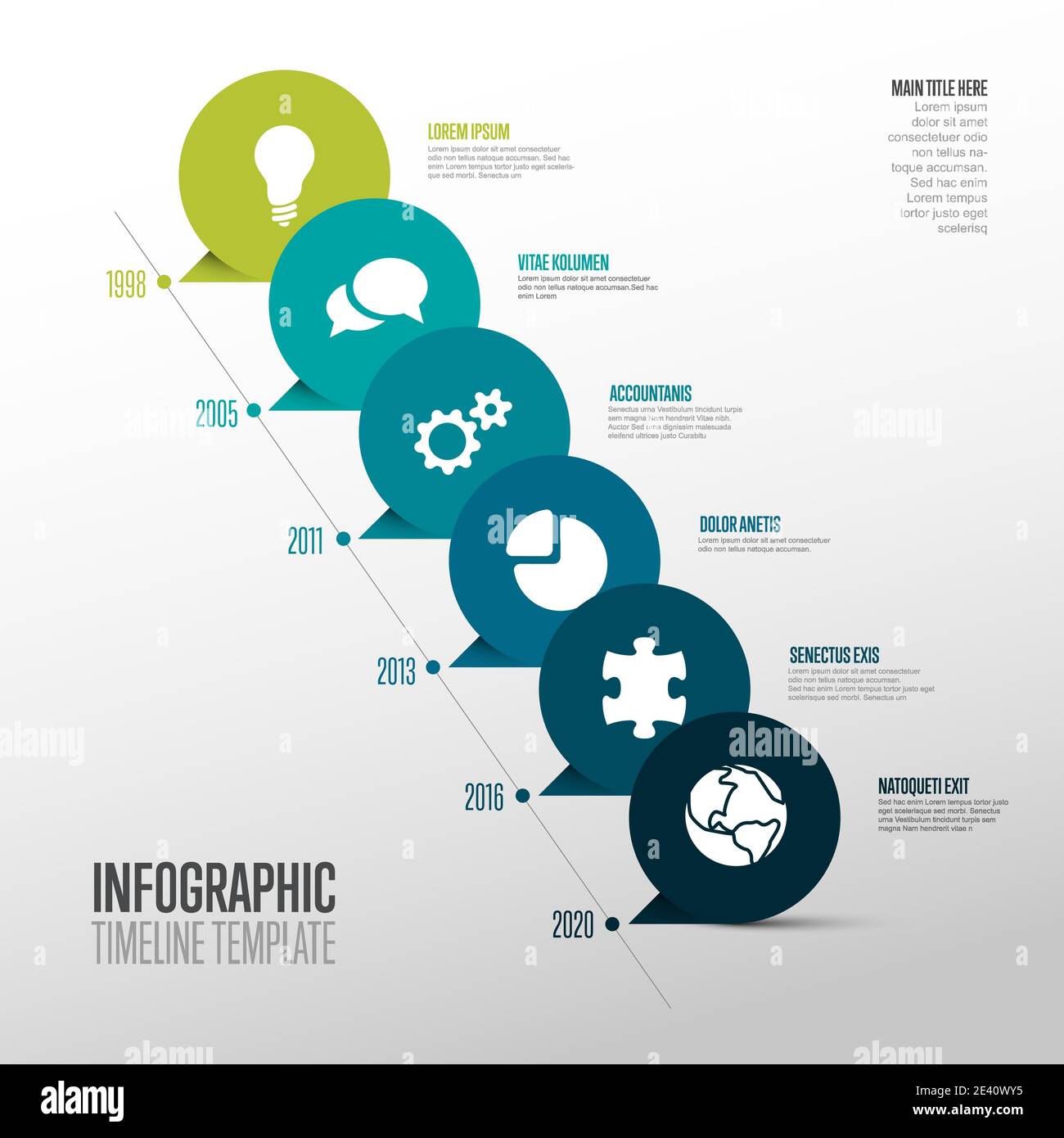 Vector Infographic Company Milestones Timeline Template with pointers ...