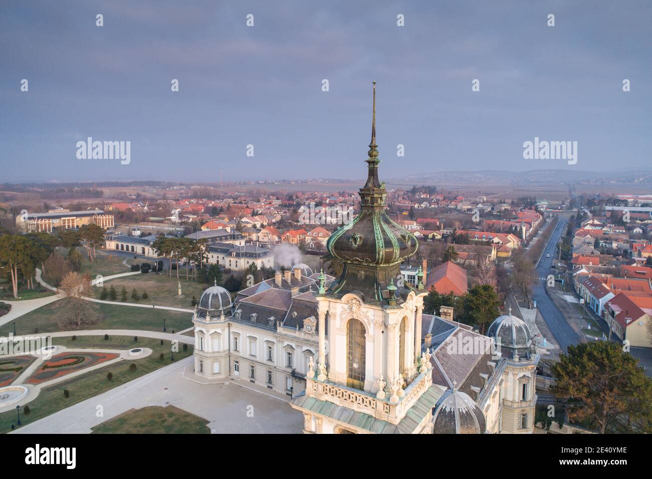 Festetics Castle in Aerial photo of Keszthely, Hungary Stock Photo - Alamy