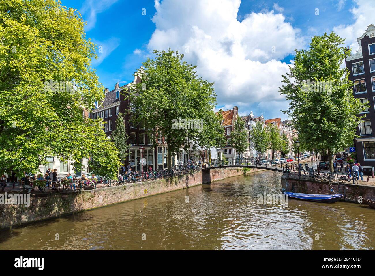 Canals of Amsterdam. Amsterdam is the capital and most populous city of the Netherlands Stock ...