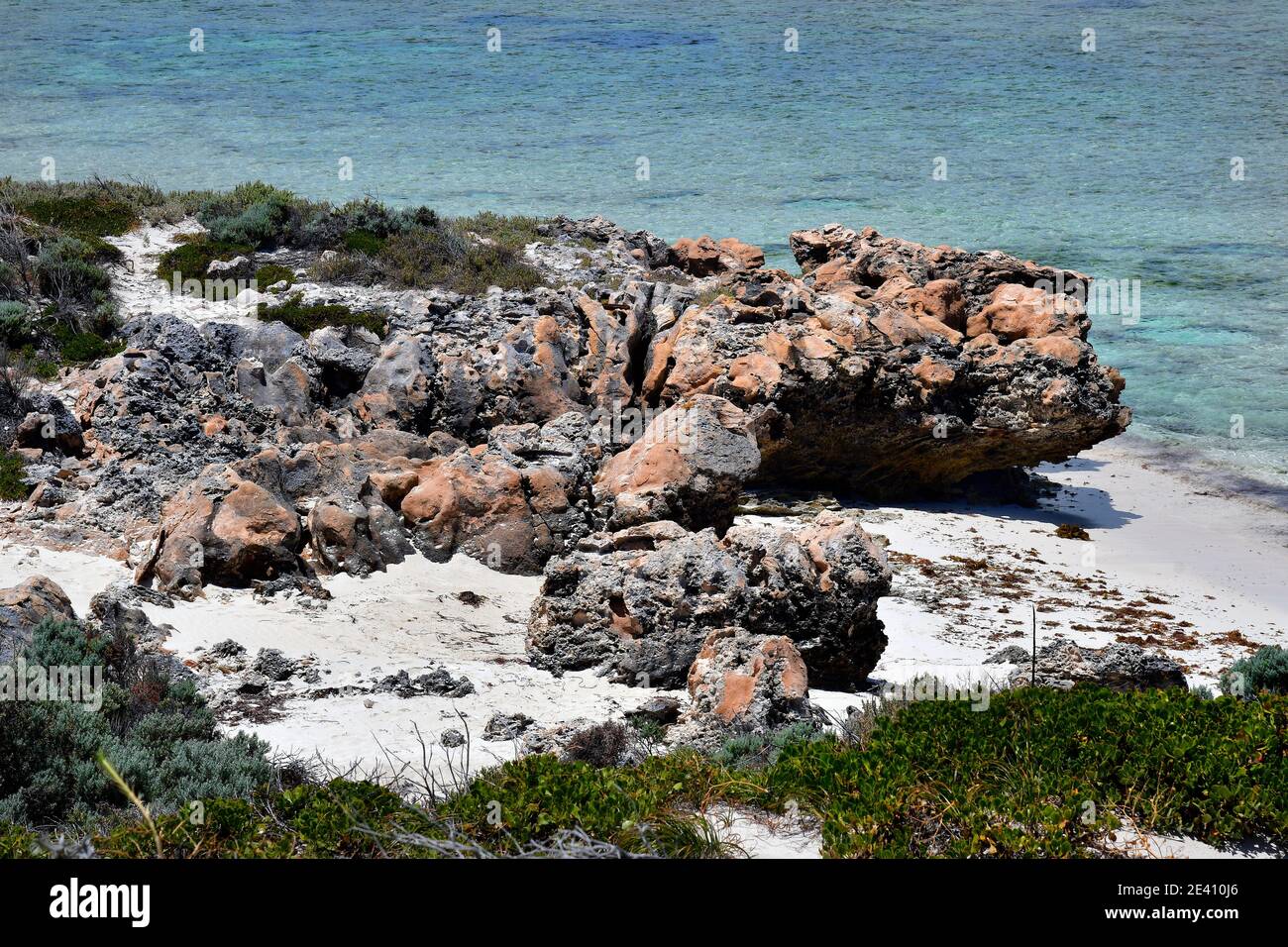 Australia, rock formation on beach in Rottnest Island Stock Photo - Alamy