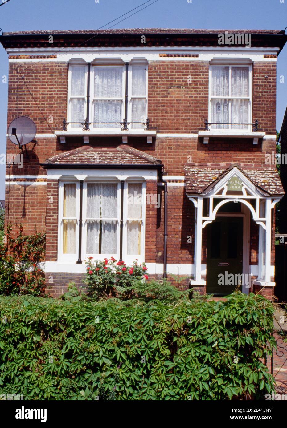 Late victorian/edwardian brick semi detached cottages with doors to ...
