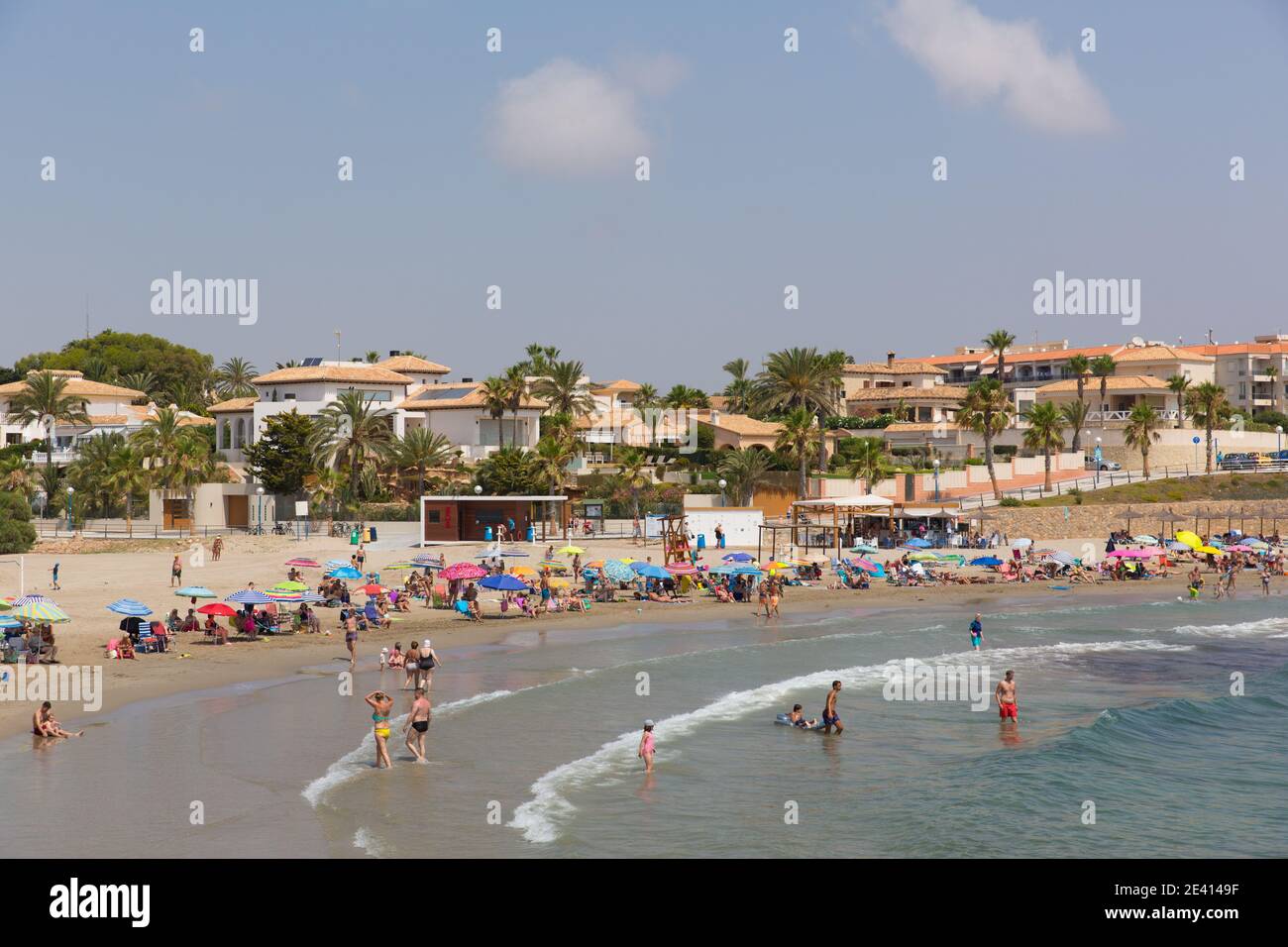 People in sea Playa Cala Estaca near Playa Flamenca Costa Blanca Spain ...