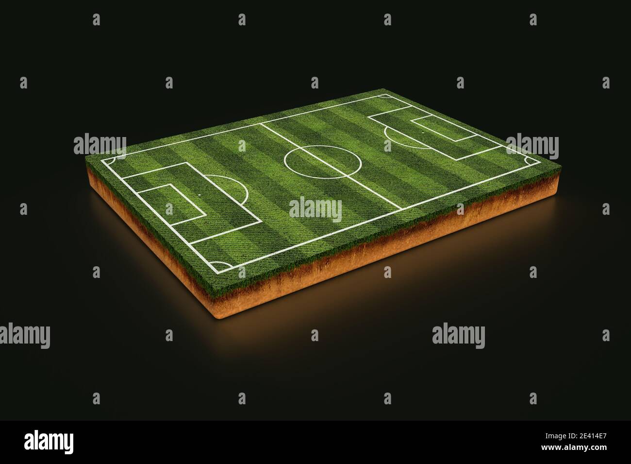 Soccer field floating island.3d rendering illustration Stock Photo - Alamy