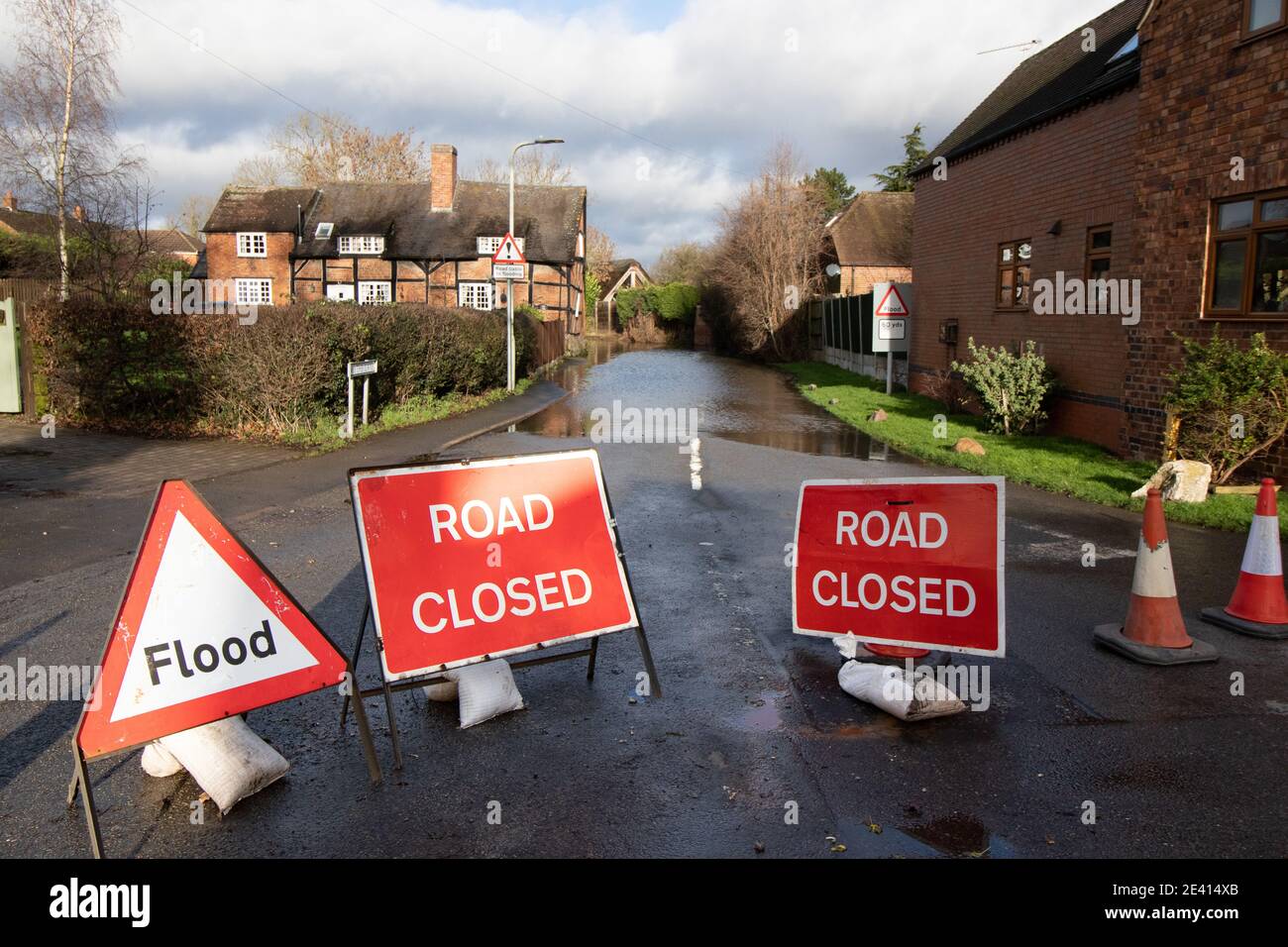 Mythe Lane, Witherley, Leicestershire, after storm Christoph lead to ...