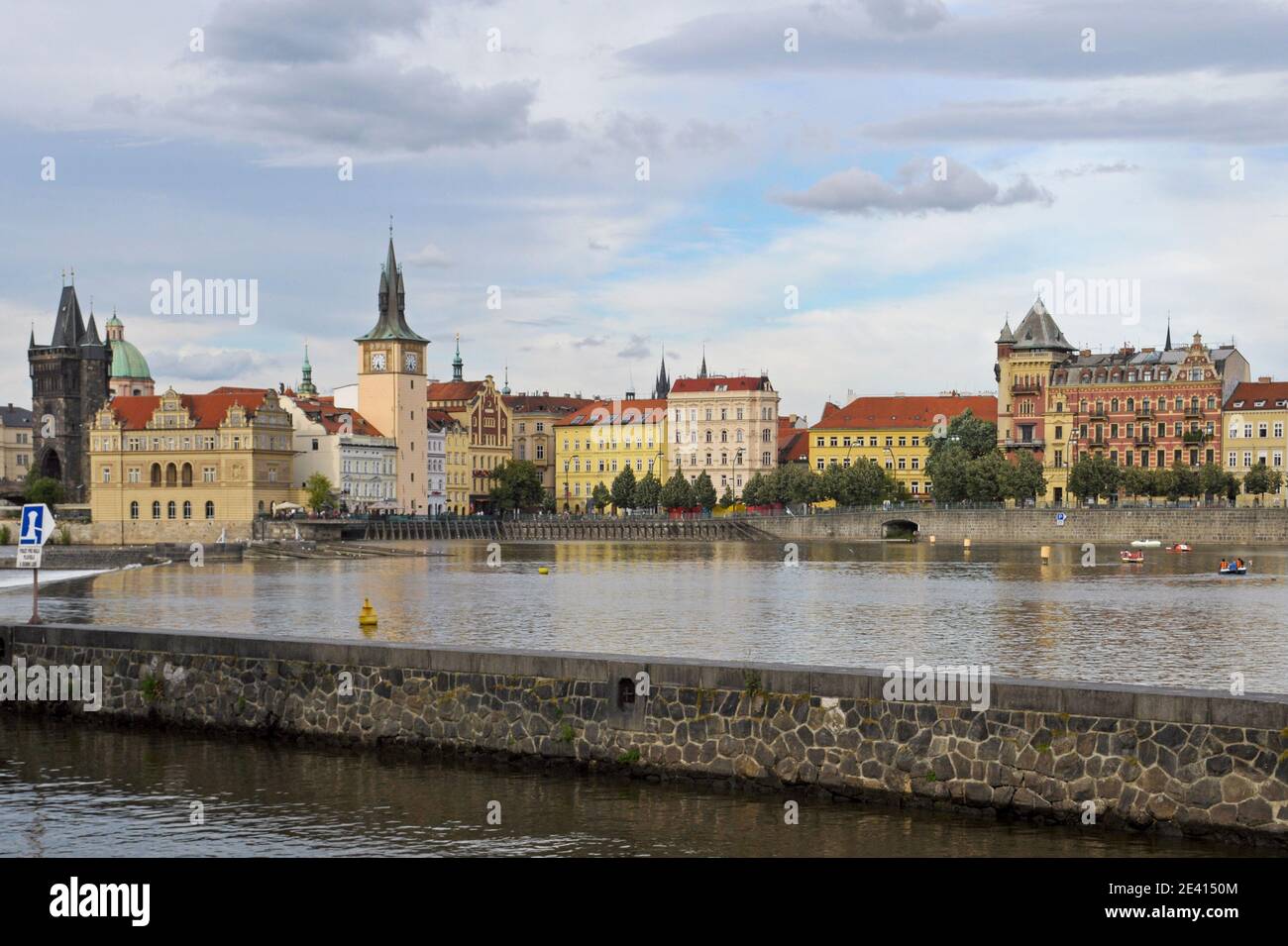 Prague cityscape and Vlatva river from Kampa island Stock Photo - Alamy