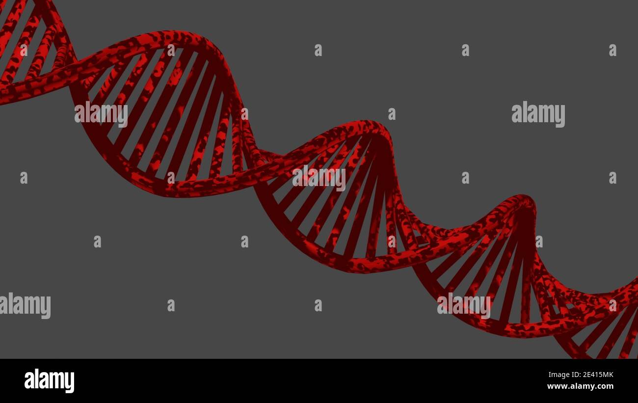 Digital illustration of a red DNA strand Stock Photo - Alamy