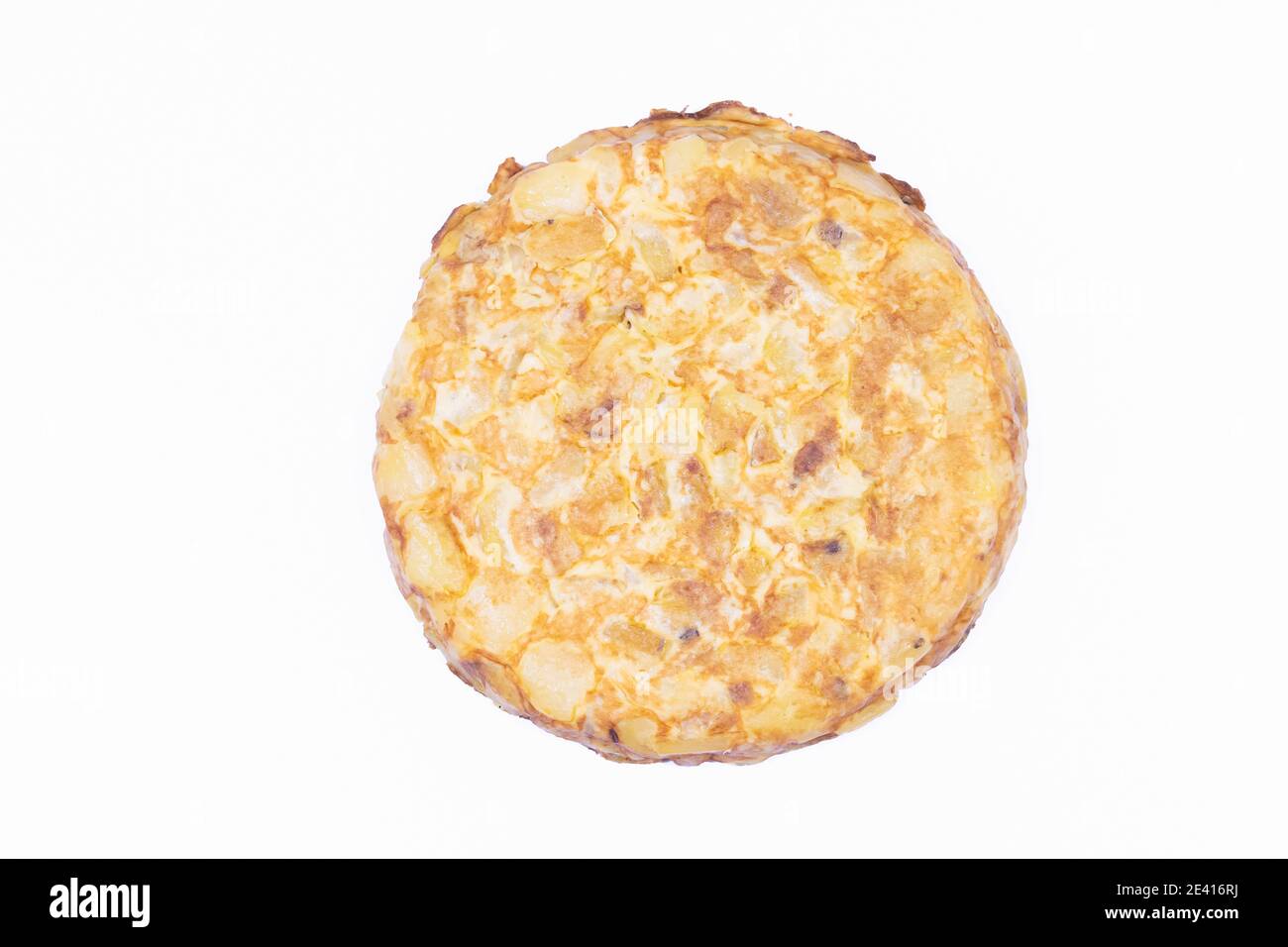 Traditional Spanish omelet isolated on a white background Stock Photo ...