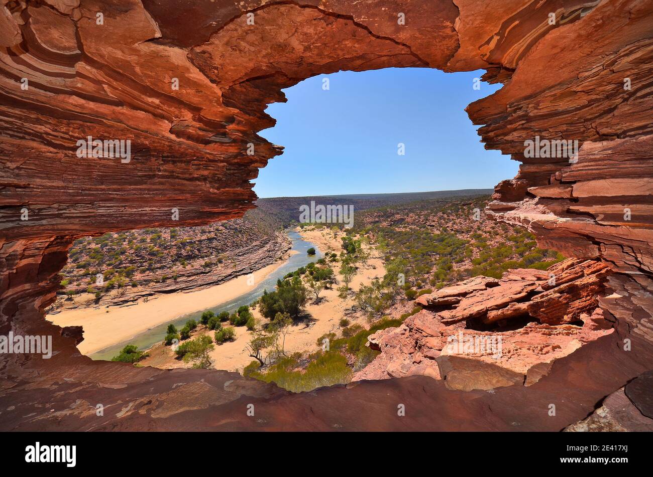 Australia, Kalbarri National Park, nature's window and Murchison river ...