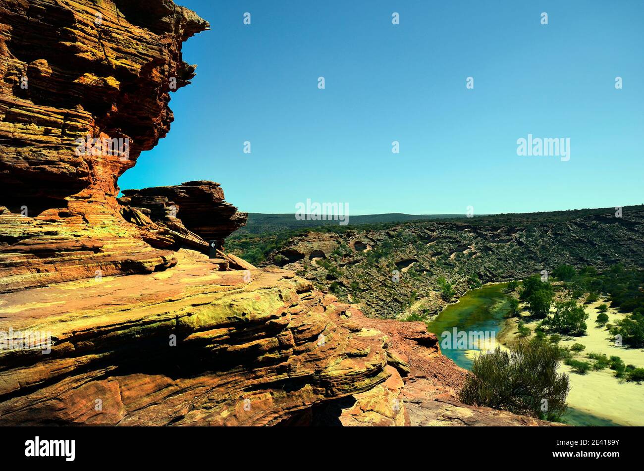 Australia, Kalbarri National Park, path to natures window Stock Photo ...