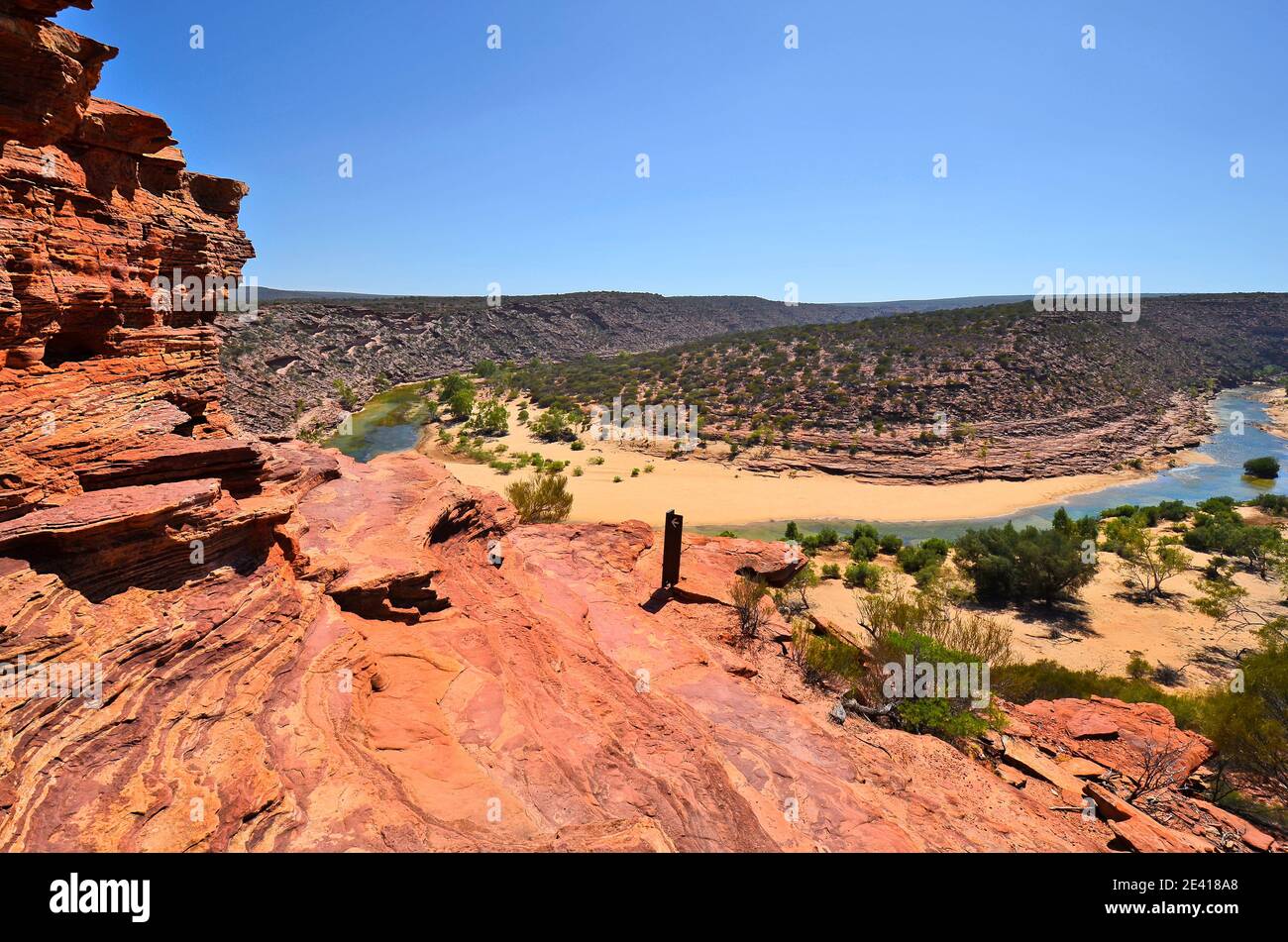Australia, Kalbarri National Park, path to nature's window and view to ...