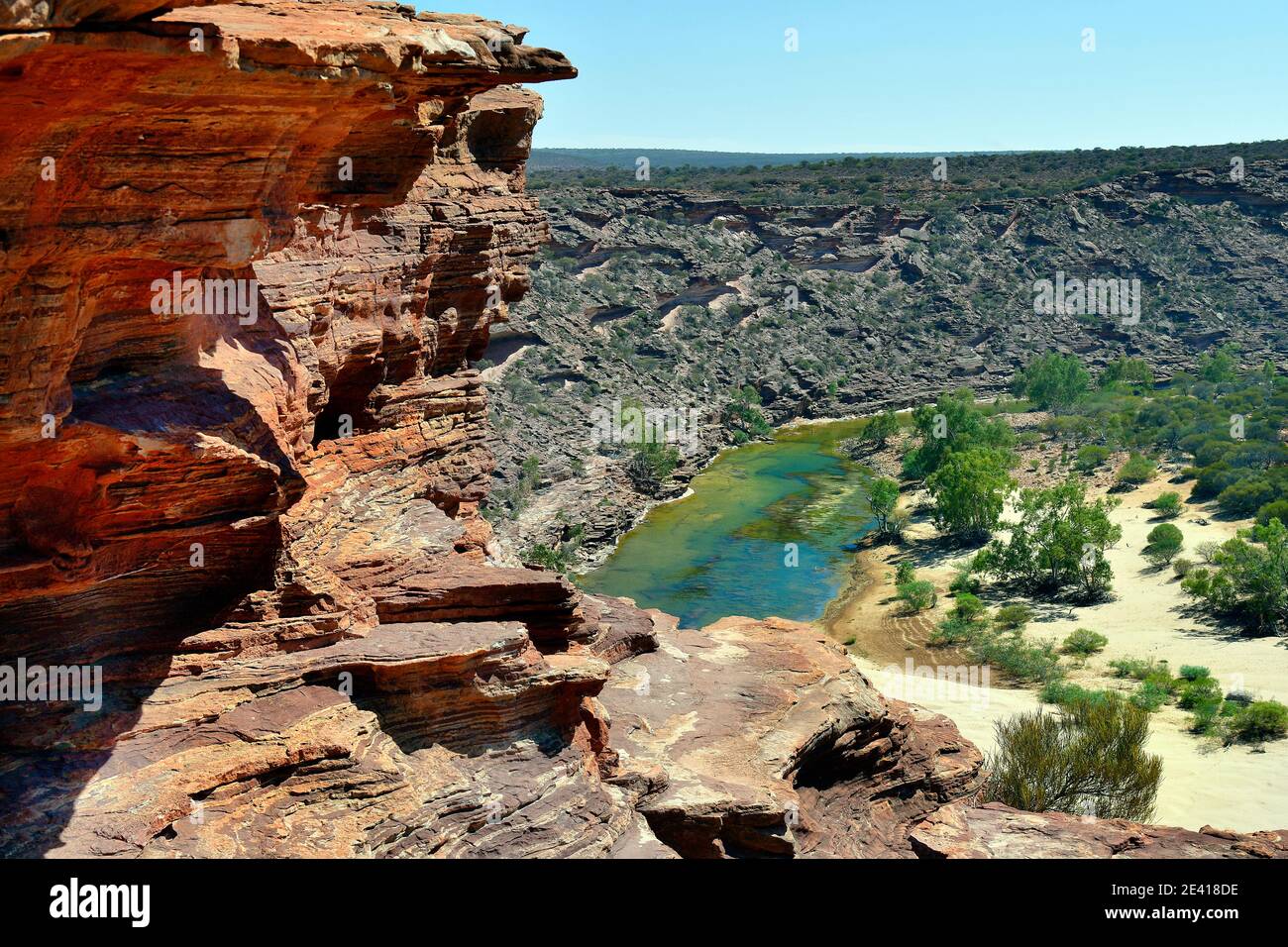 Australia, Kalbarri National Park, lookout to Murchison river Stock ...
