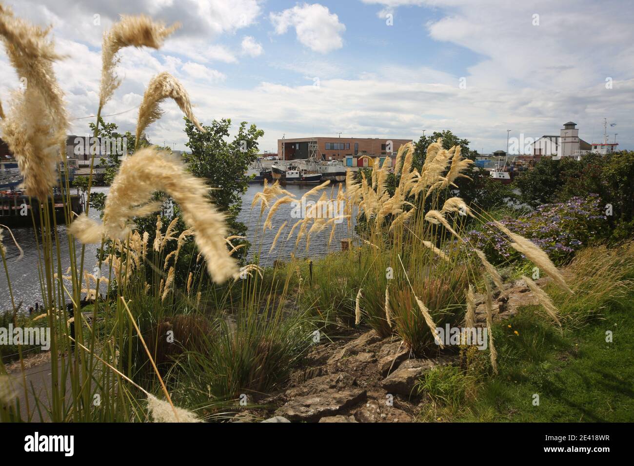 Girvan, Ayrshire, Scotland, UK. Views toward the leisure centre known ...