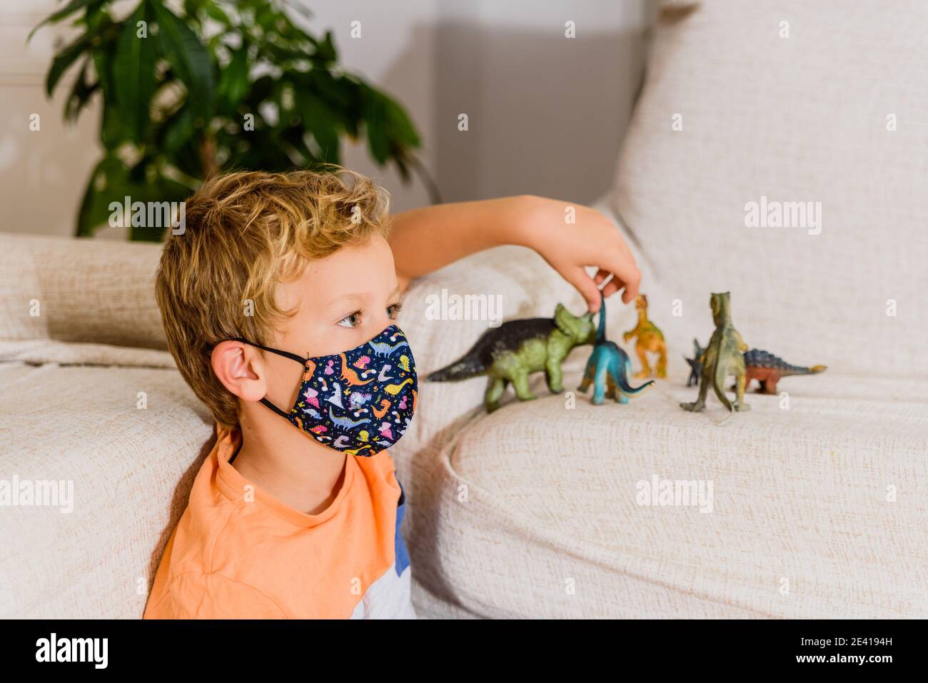 Face mask to play indoors if the child has flu symptoms Stock Photo - Alamy