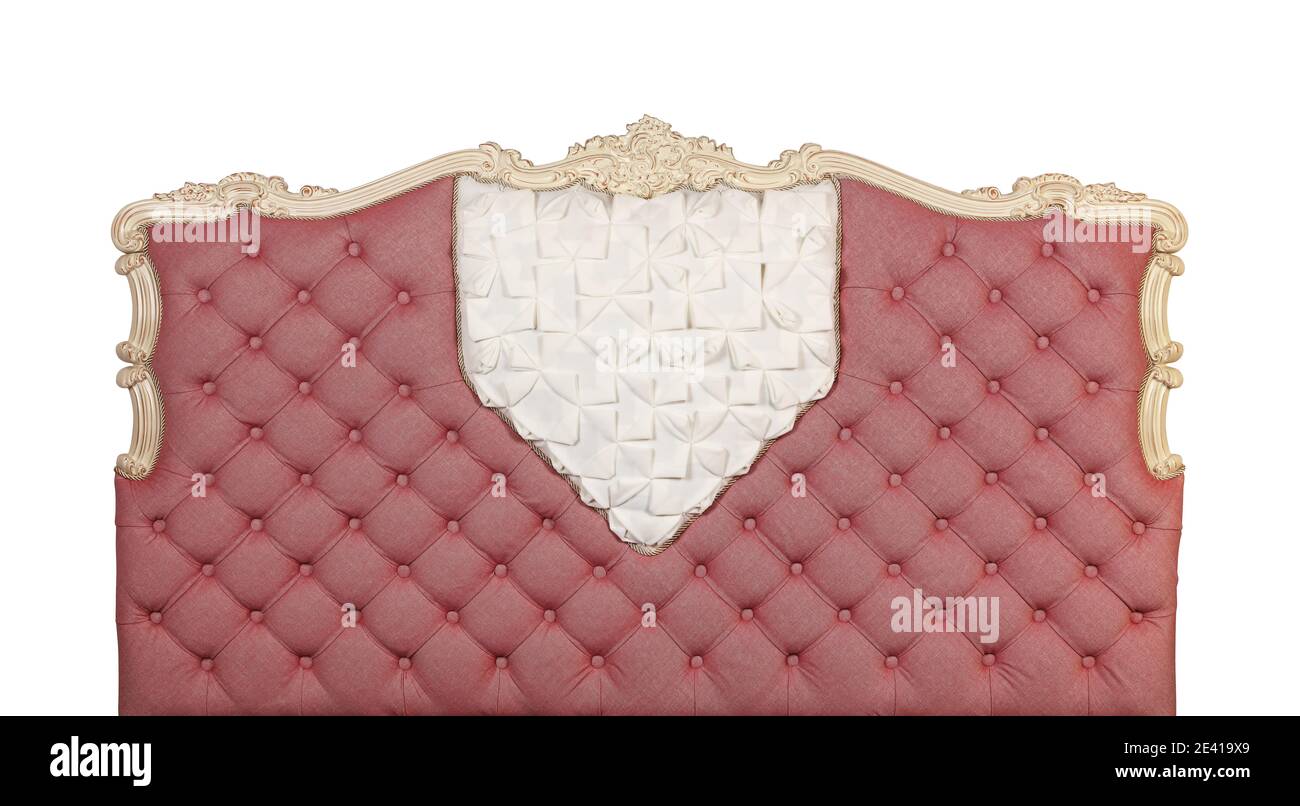 Pastel pink colored soft tufted fabric capitone bed headboard of ...