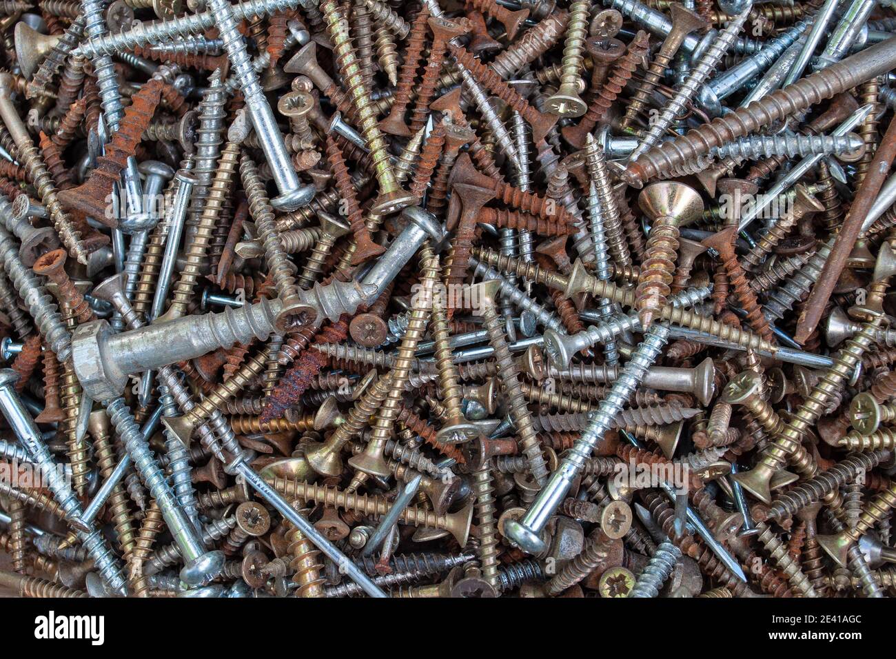 Old rusty screws and nails Stock Photo - Alamy